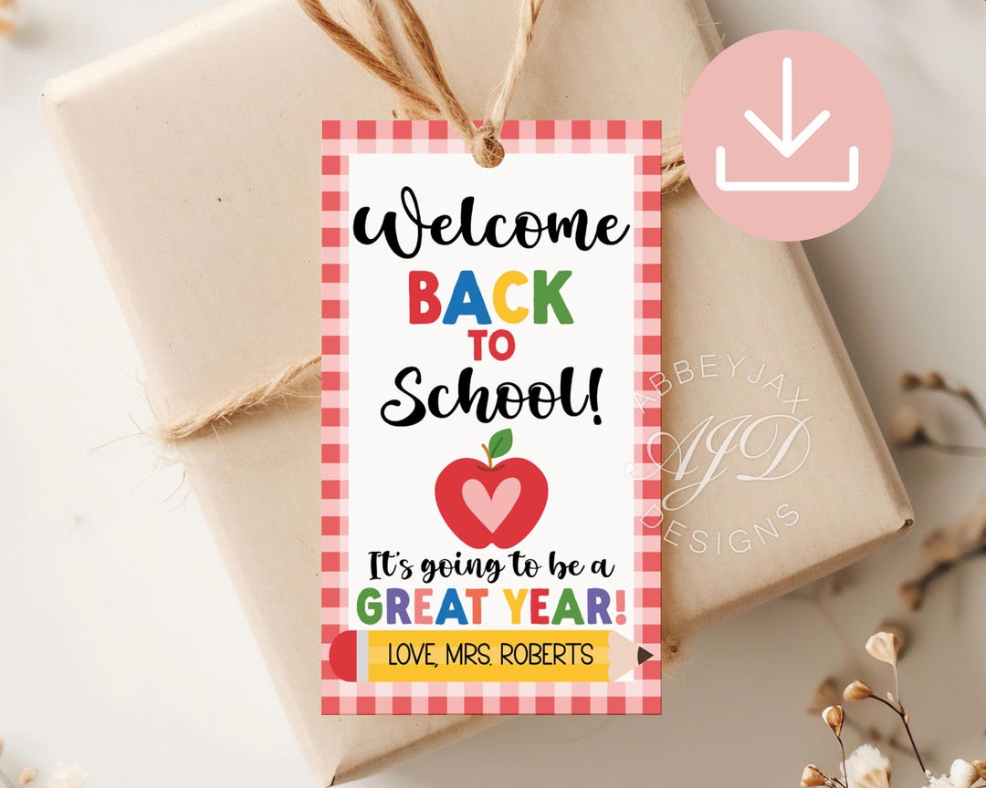 Welcome Back to School Tag, Back to School Gift Tags for Students ...