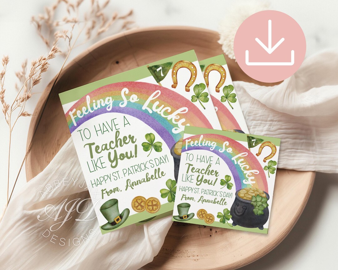St. Patrick's Day Printable Tags, St. Patrick's Day Teacher Gifts ...