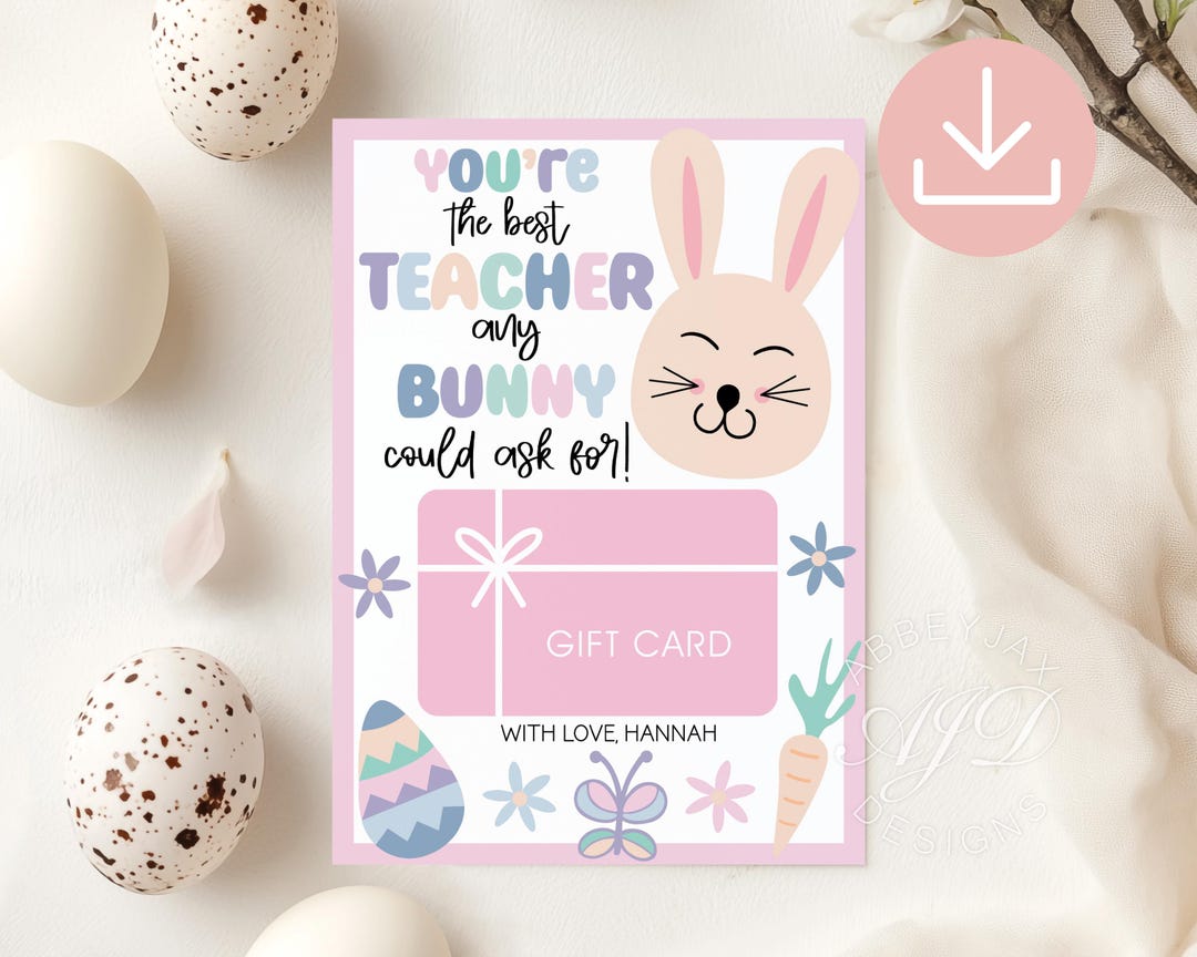 Easter Teacher Gift Card Holder, Printable Easter Gift Card Holder ...