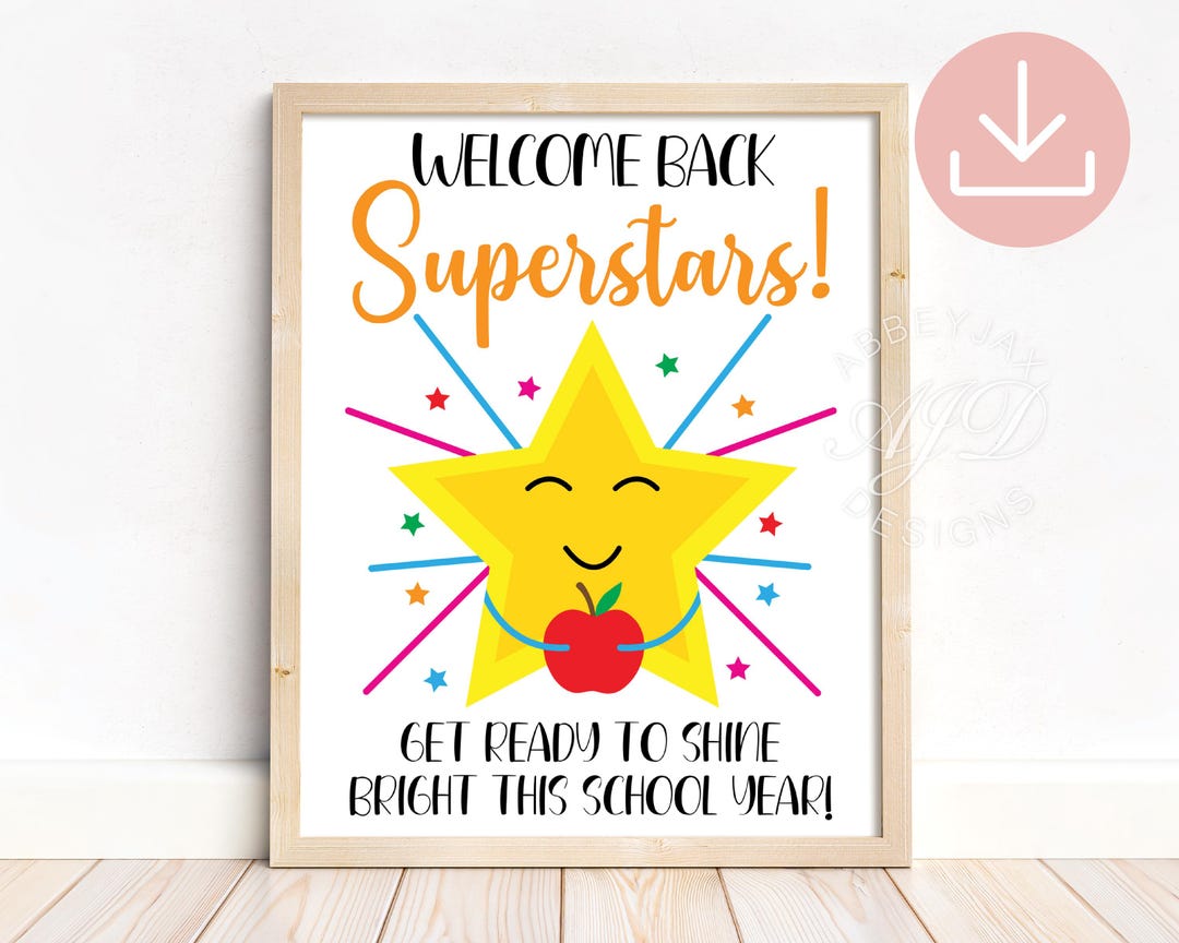 Welcome Back to School Sign, First Day of School Classroom Decoration ...