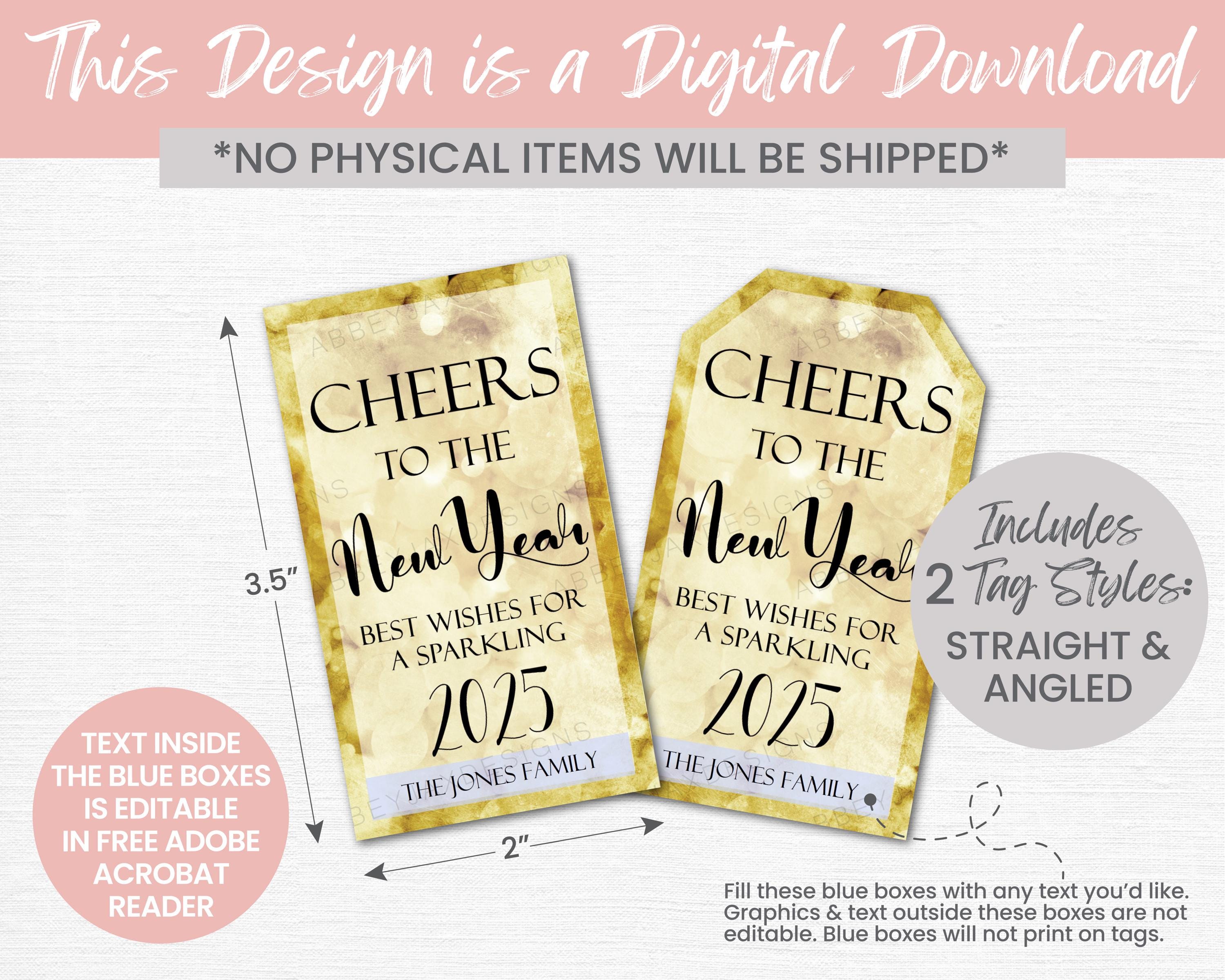 Cheers to 2025 Gift Tag, Printable New Years Tag, Happy New Years Gift ...
