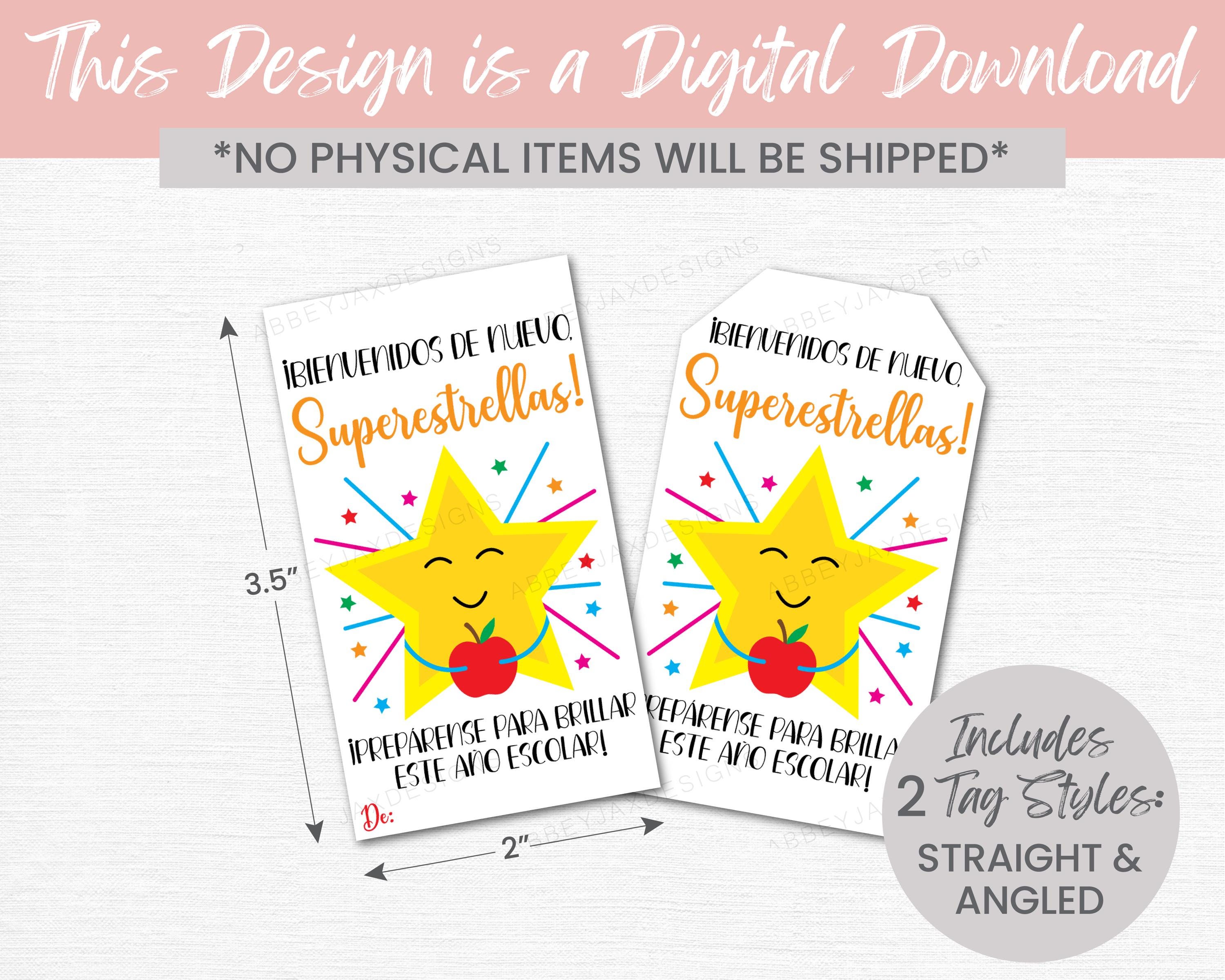 Back to School Gift Tag in Spanish, Welcome Back to School Tag, Spanish ...