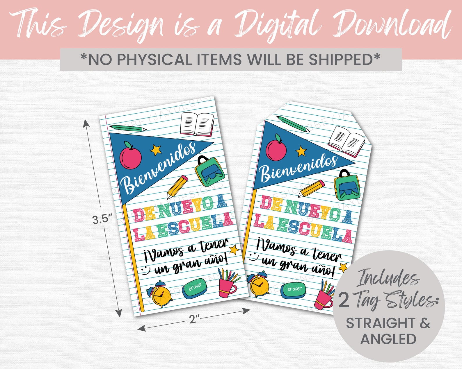 Back to School Gift Tag in Spanish, Welcome Back to School Tag, Spanish ...