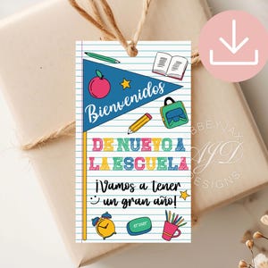 Back to School Gift Tag in Spanish, Welcome Back to School Tag, Spanish ...
