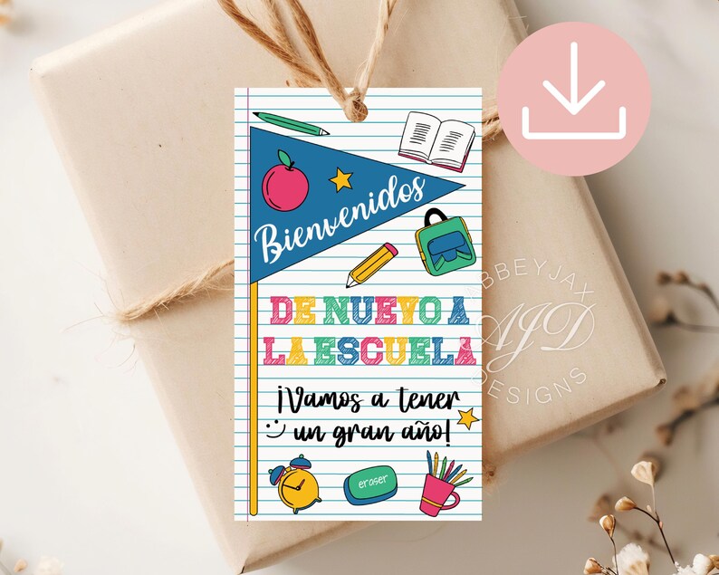 Back to School Gift Tag in Spanish, Welcome Back to School Tag, Spanish ...