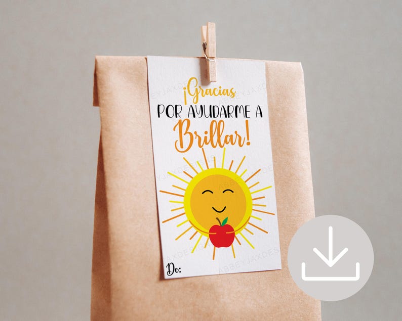 Spanish Thank You Tags, Teacher Appreciation Gift Tag Spanish ...