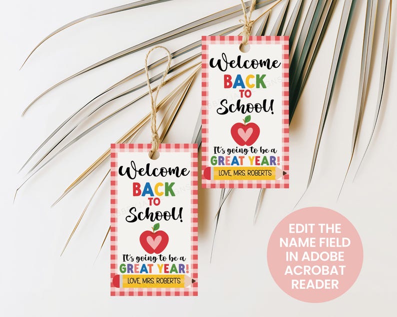 Welcome Back to School Tag, Back to School Gift Tags for Students ...
