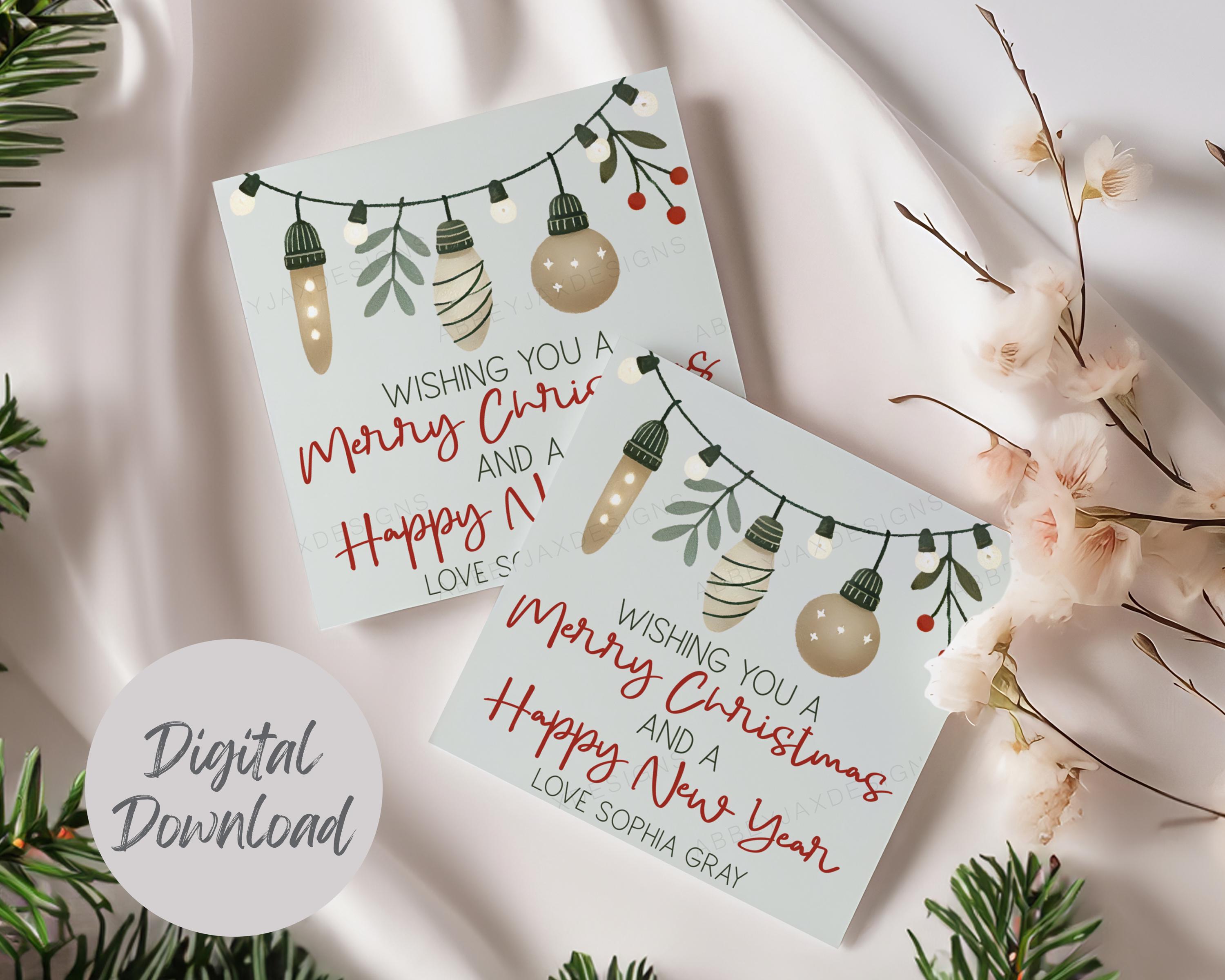 Editable Christmas Tags Printable, New Years Party Favors, Christmas ...