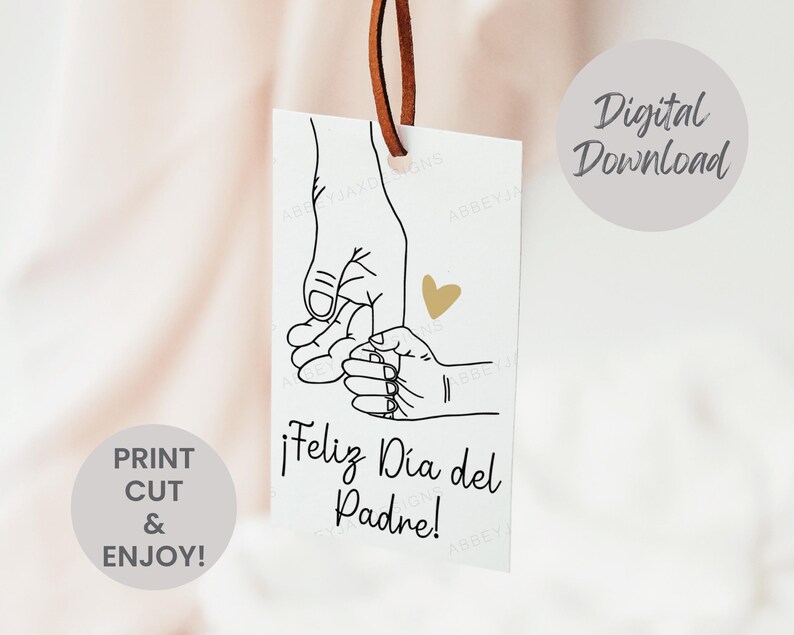 Feliz Dia Del Padre Tags, Spanish Father's Day Tags, Father's Day Gift ...