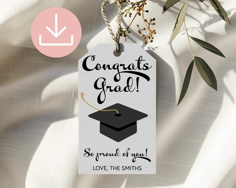 Congrats Grad Gift Tags, Printable Grad Tags, Graduate Tag ...