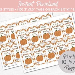 Thankful for You Gift Tag, Autumn Gift Tag Printable, Thanksgiving Fall ...