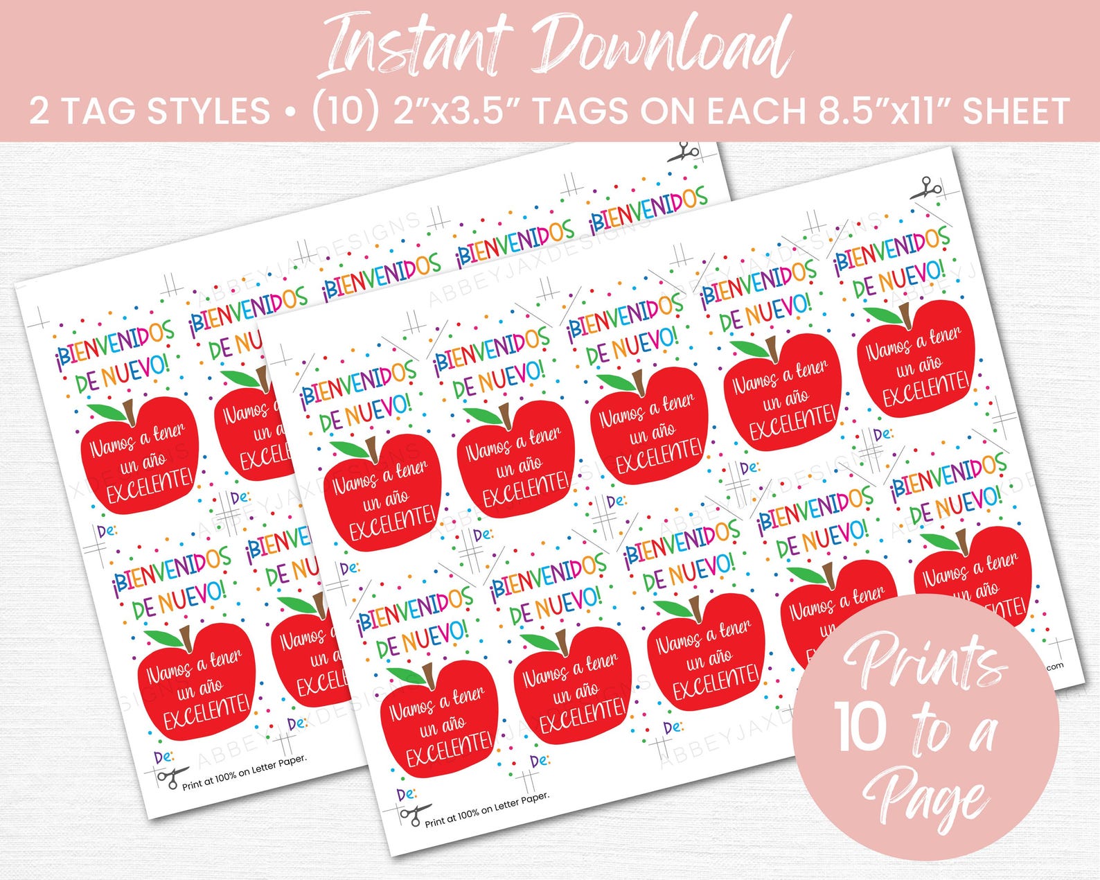 Back to School Gift Tag in Spanish, Welcome Back to School Tag, Spanish ...