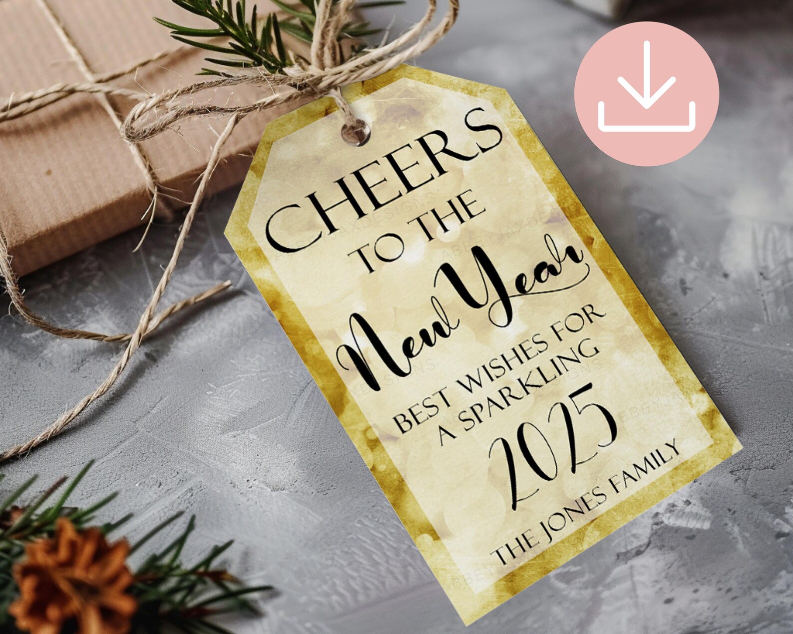 Cheers to 2025 Gift Tag, Printable New Years Tag, Happy New Years Gift ...