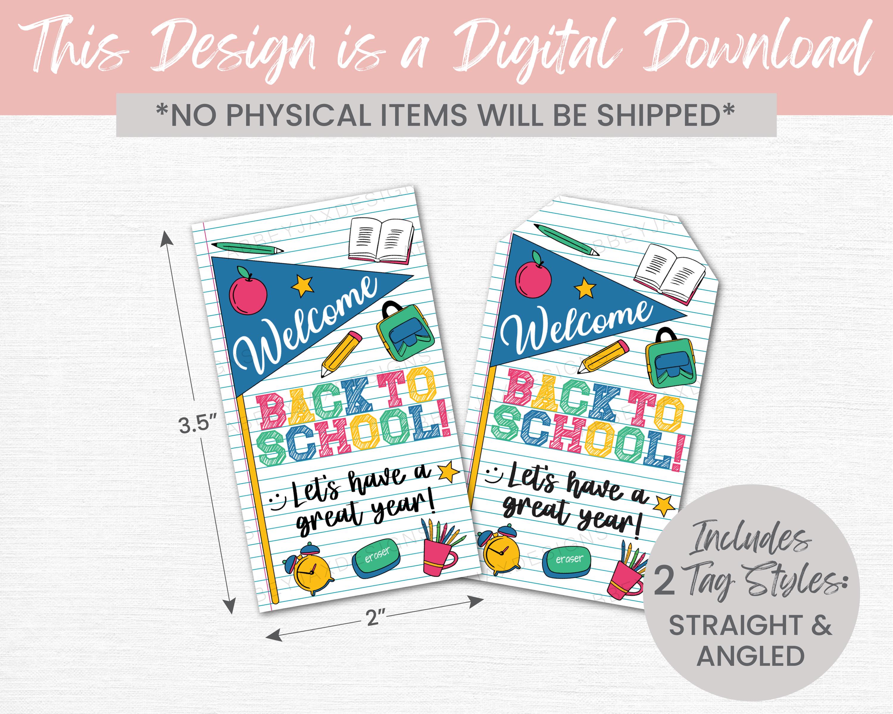 Welcome Back to School Gift Tag, Treat Tag From Teacher, Back to School ...