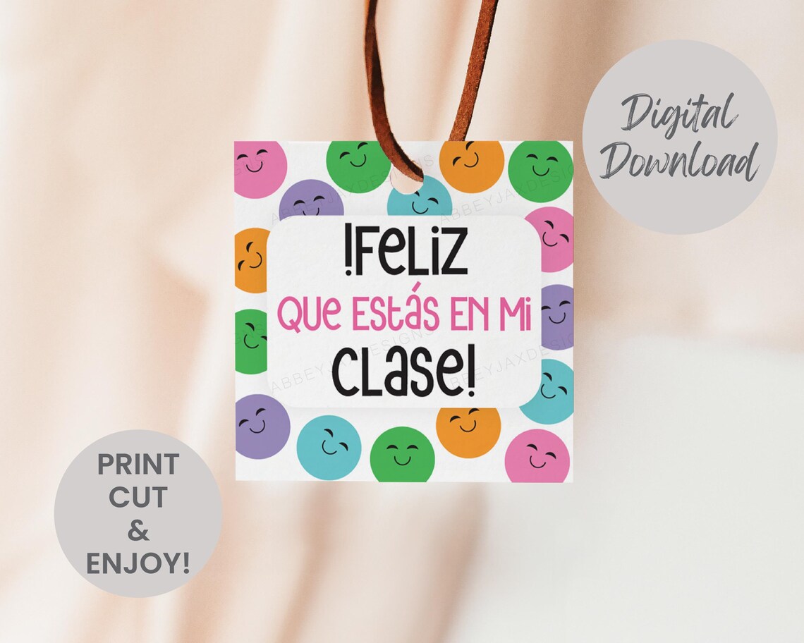 Back to School Cookie Tag in Spanish, Teacher Gift Tag for Students ...