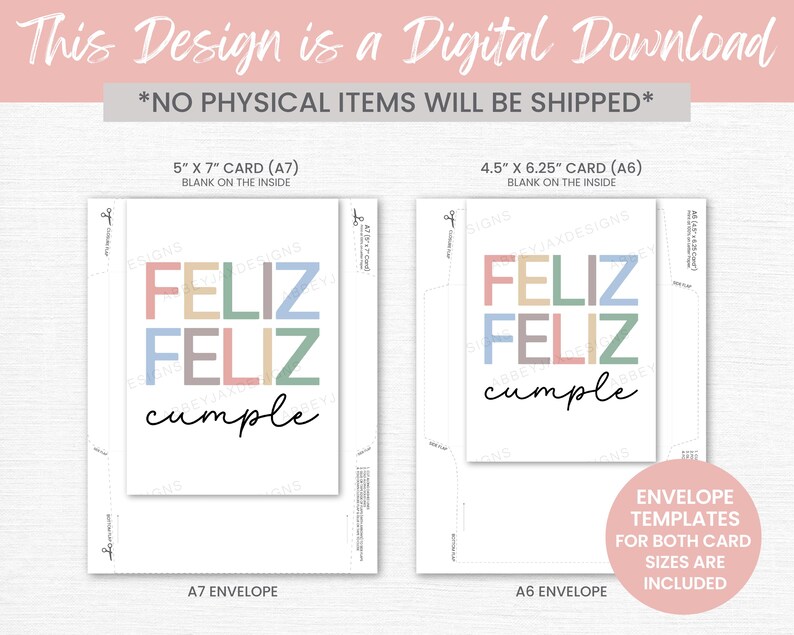 Spanish Birthday Card Printable, Feliz Cumpleaños Card, Happy Birthday ...