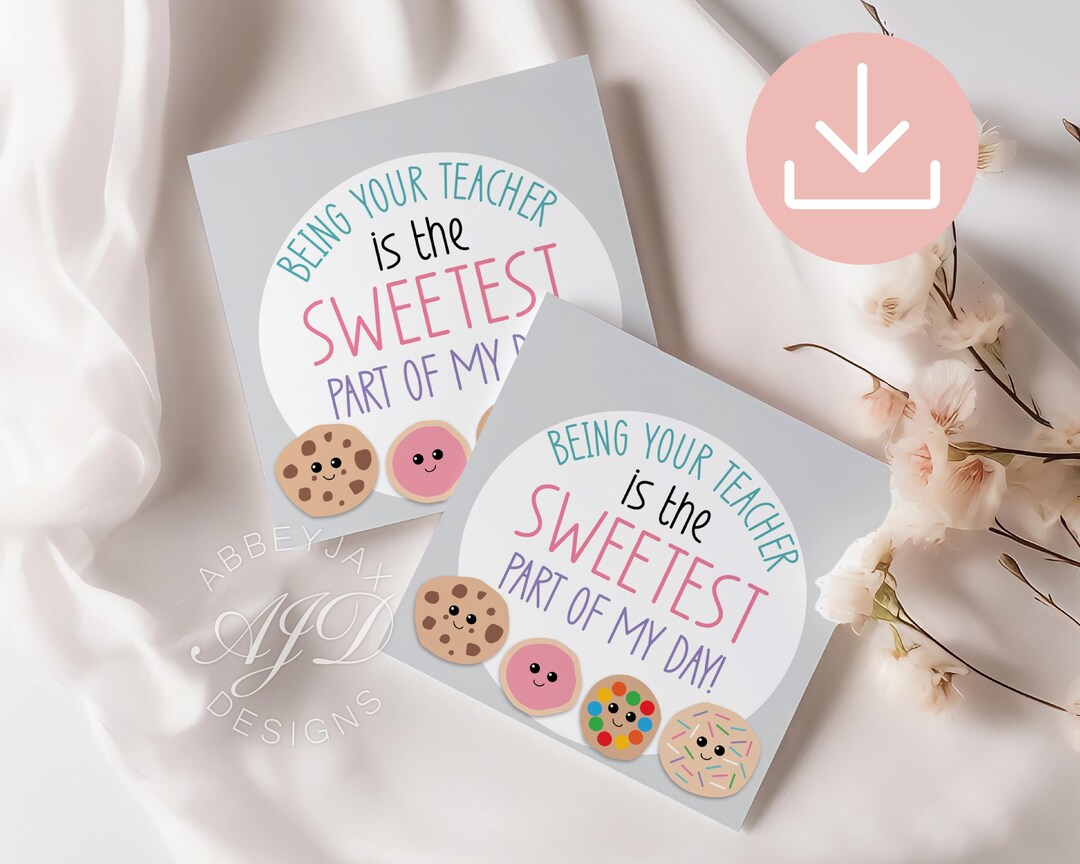 Teacher Sweet Treat Labels, Teacher Cookie Tags, Teacher Gift Tag ...