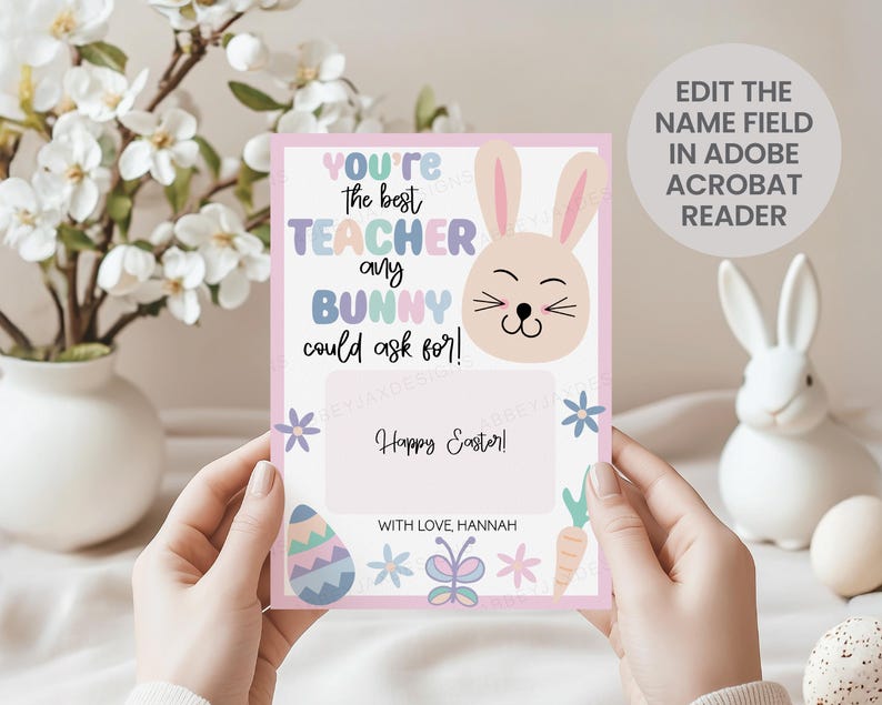 Easter Teacher Gift Card Holder, Printable Easter Gift Card Holder ...