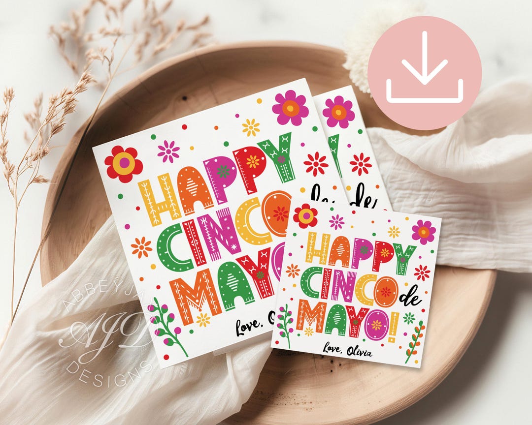 Cinco De Mayo Tags, Fiesta Gift Tags, Cinco De Mayo Party Printables ...