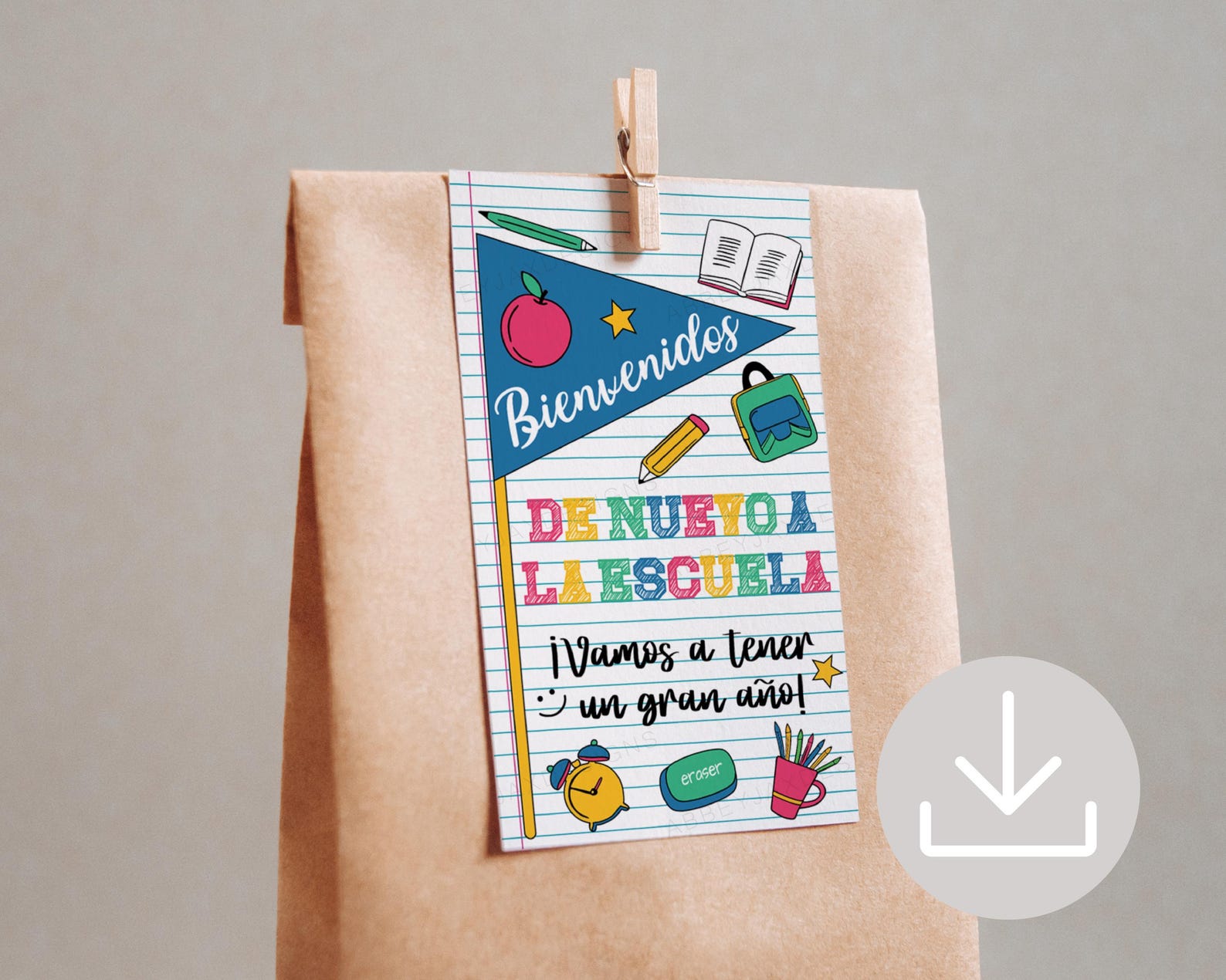 Back to School Gift Tag in Spanish, Welcome Back to School Tag, Spanish ...