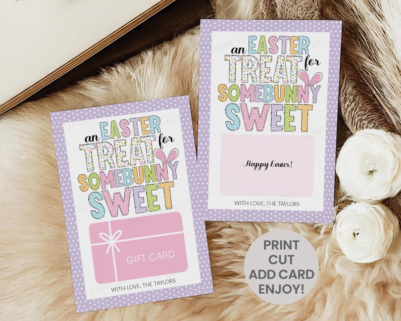 Easter Gift Card Holder Printable, Easter Treat for Some Bunny Sweet ...