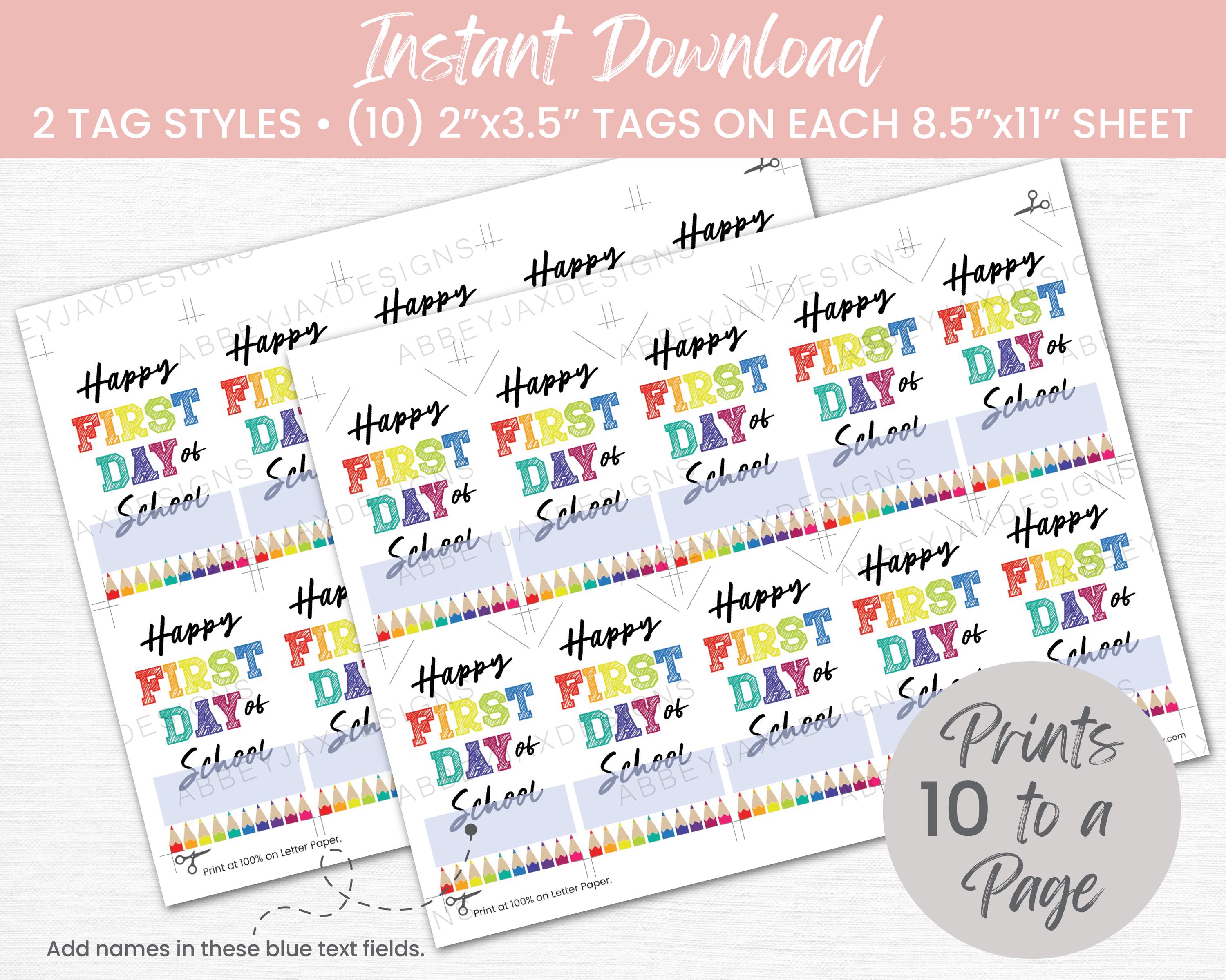 Happy First Day of School Tag, Welcome Back to School Tag, Back to ...