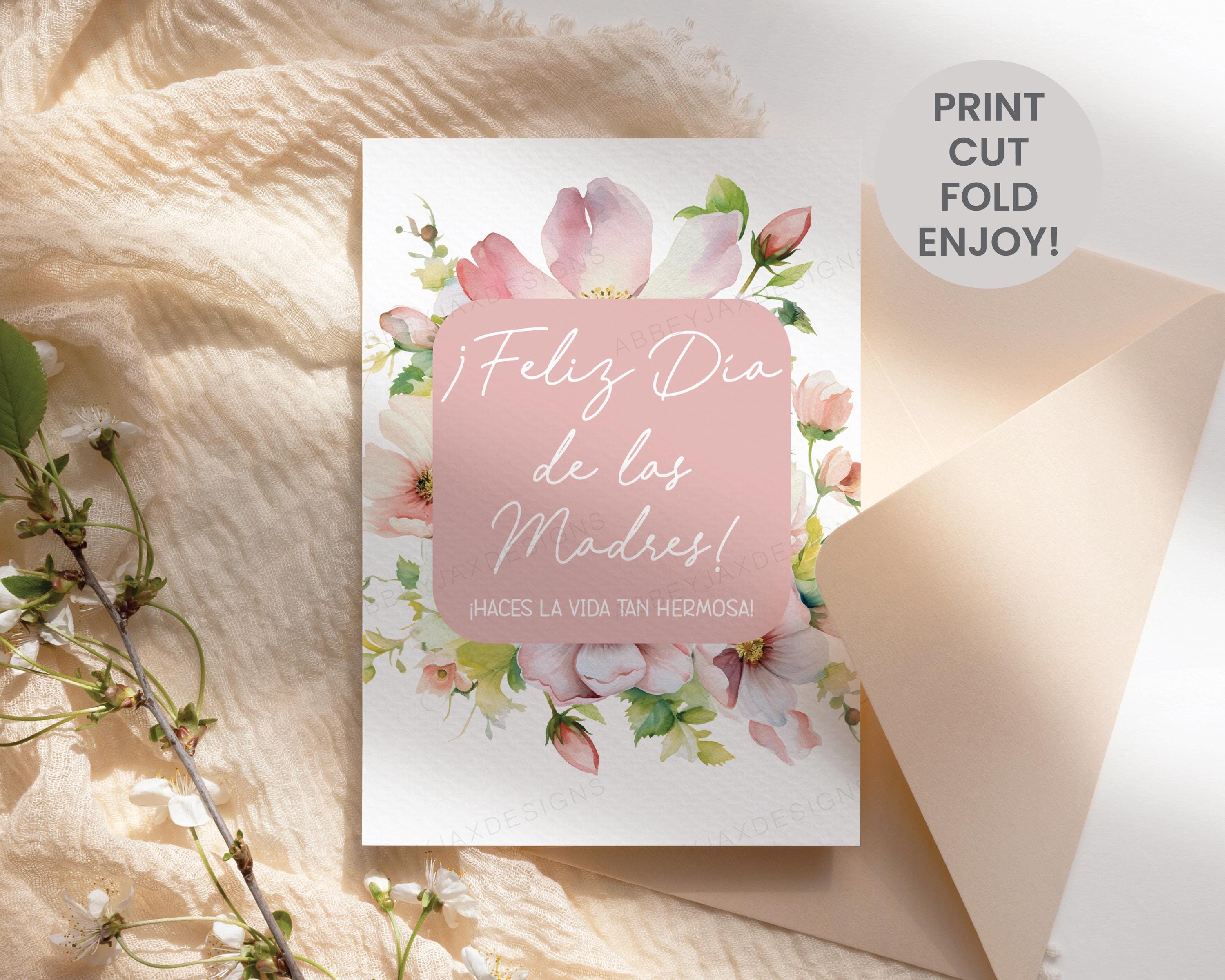 Spanish Mother's Day Card, Printable Mother's Day Card, Feliz Dia De ...