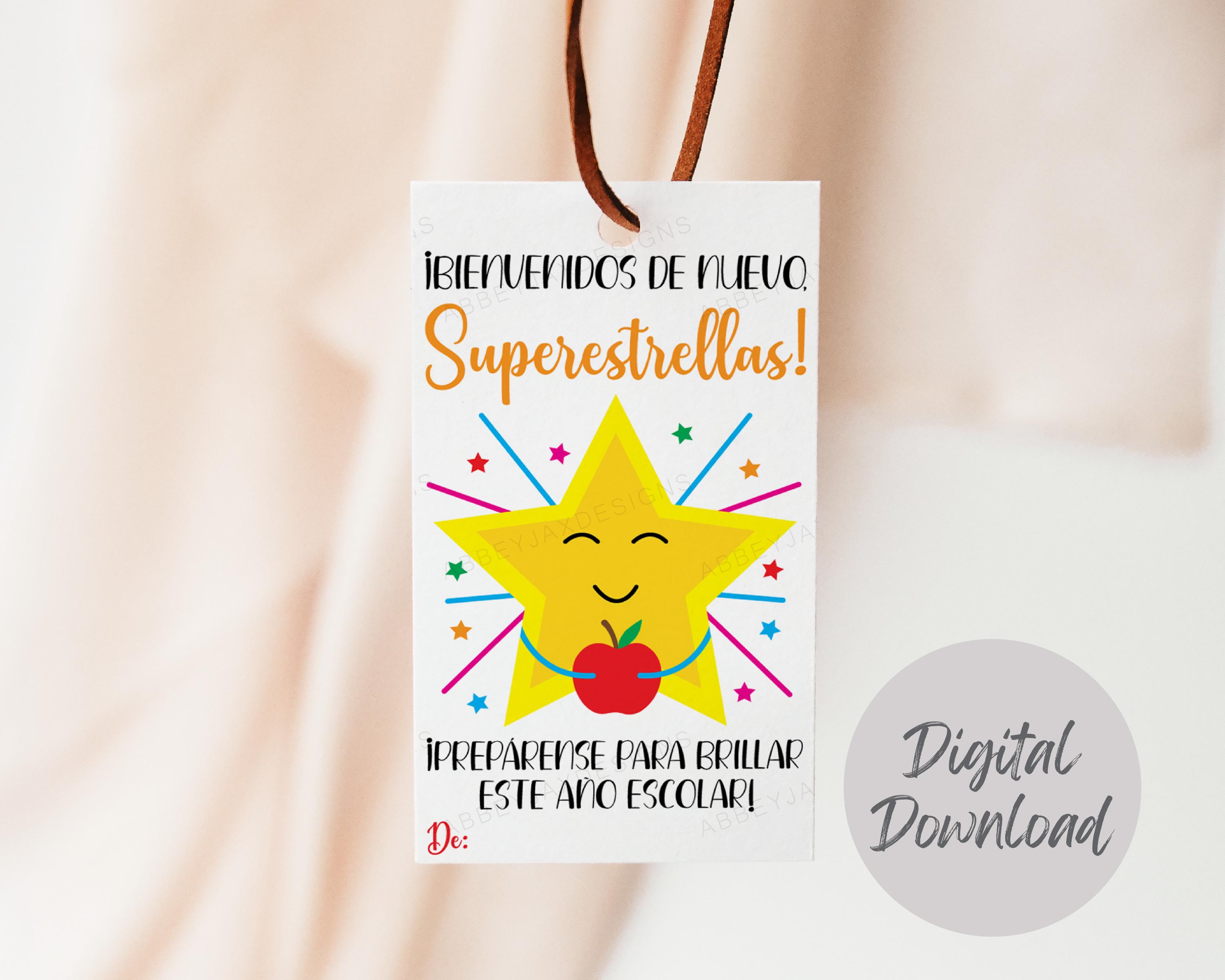 Back to School Gift Tag in Spanish, Welcome Back to School Tag, Spanish ...