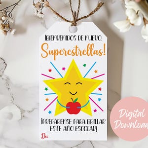 Back to School Gift Tag in Spanish, Welcome Back to School Tag, Spanish ...