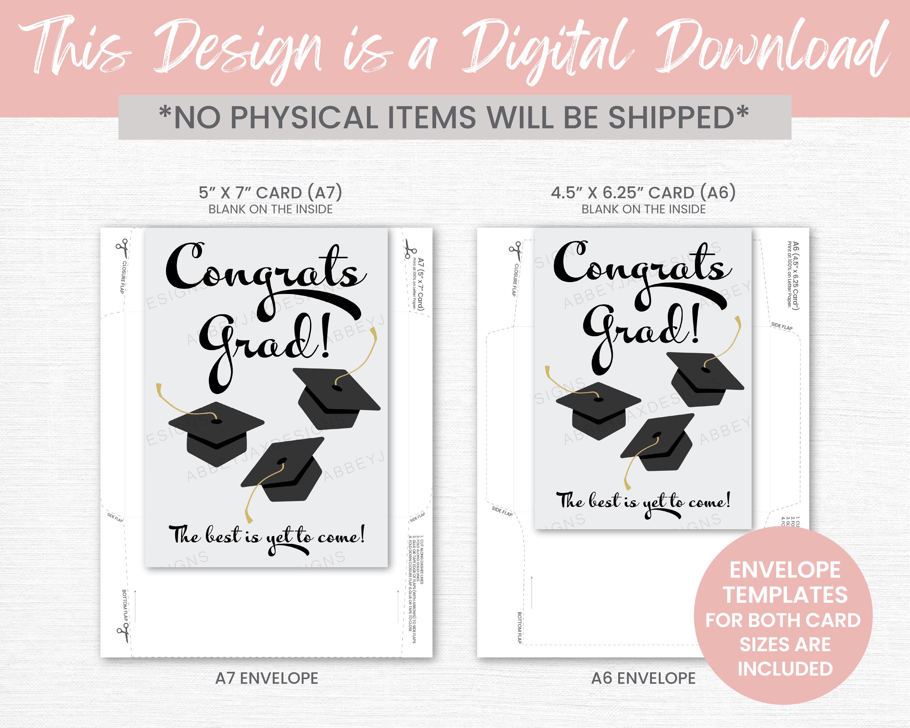 Congrats Grad Card Printable, Printable Graduation Card, Congrats Grad ...