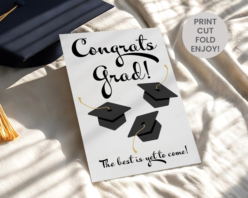 Congrats Grad Card Printable, Printable Graduation Card, Congrats Grad ...