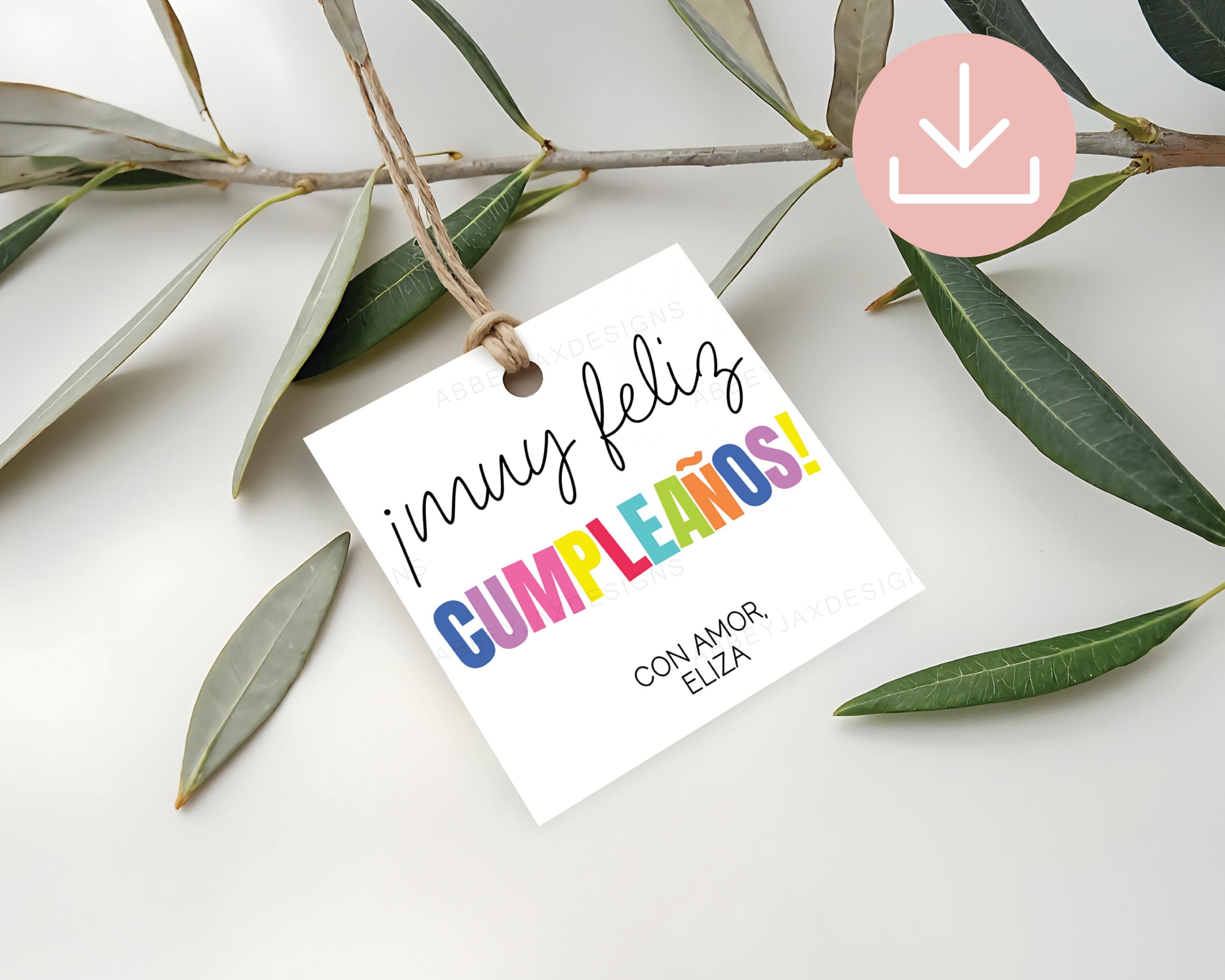 Spanish Gift Tags, Feliz Cumpleaños, Birthday Cookie Tags, Printable ...