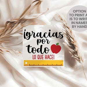 Spanish Thank You Tags, Printable Teacher Appreciation Week, Teacher ...