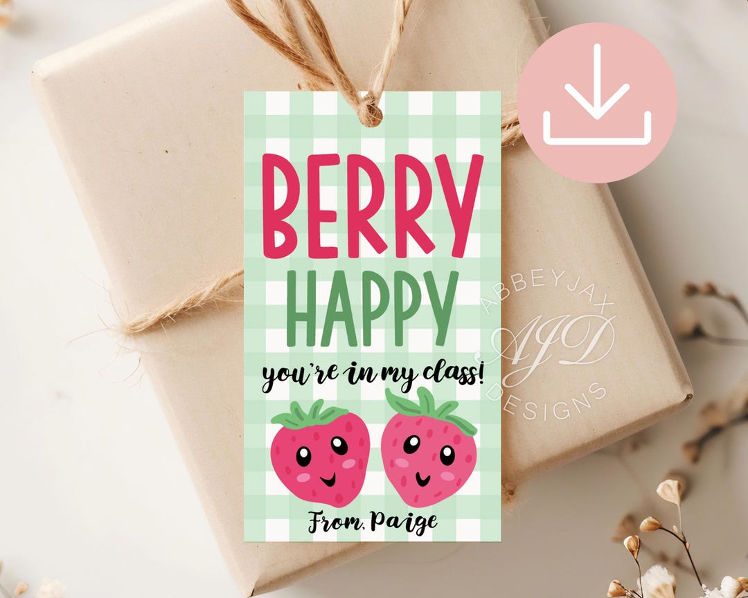 Strawberry Back to School Gift, Berry Gift Tag, Back to School Gift ...