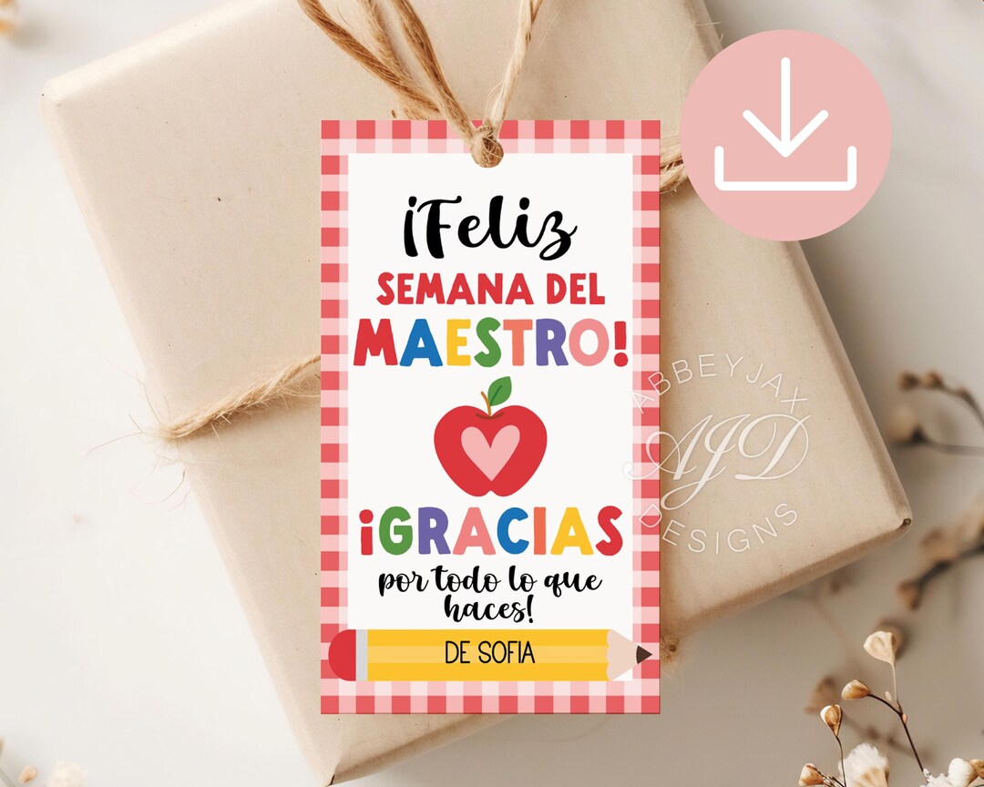 Spanish Thank You Tags, Printable Teacher Appreciation Week, Teacher ...