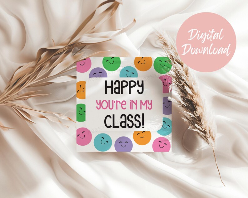 Back to School Cookie Tag, Happy You're in My Class, Tags for Teacher ...