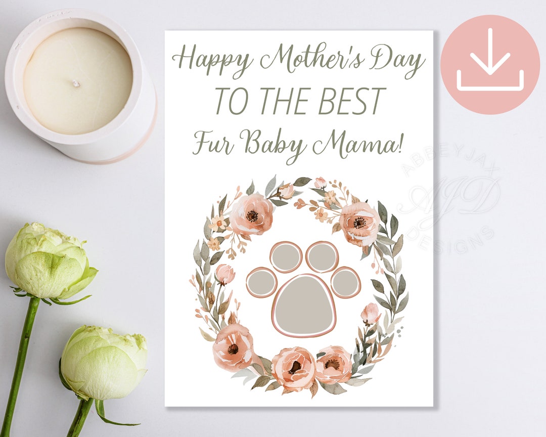 Dog Mom Mother's Day Card, Printable Dog Mom Card, Mother's Day Card ...