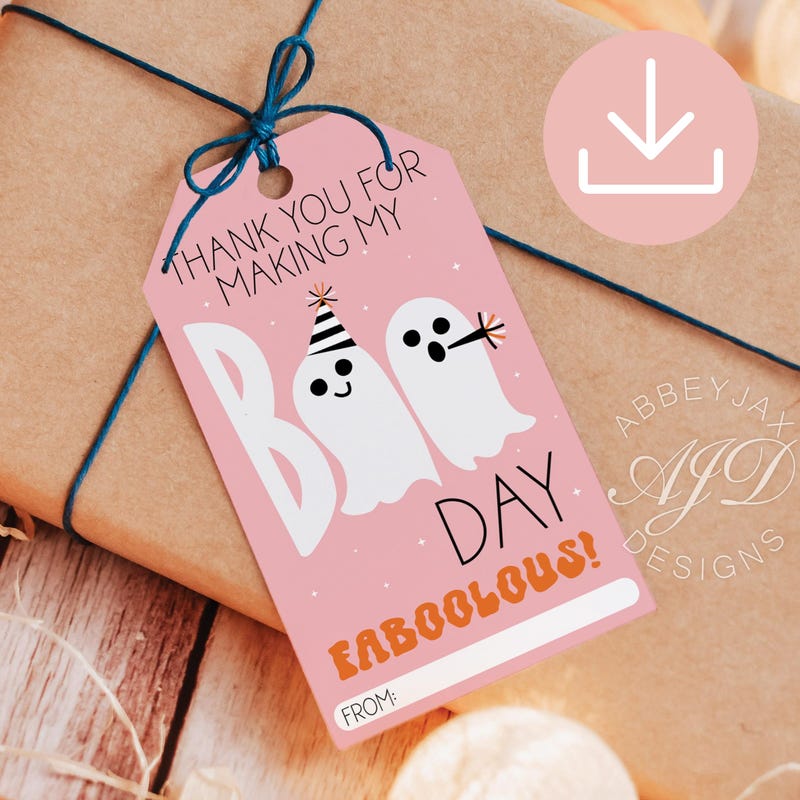 Boo Day Party Favor Tag - Etsy