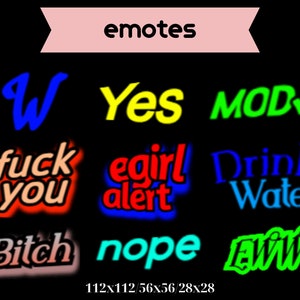 40 Colorful Text Emotes Pack / Twitch and Discord Emotes / Streamer ...
