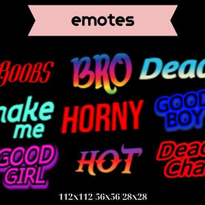 40 Colorful Text Emotes Pack / Twitch and Discord Emotes / Streamer ...