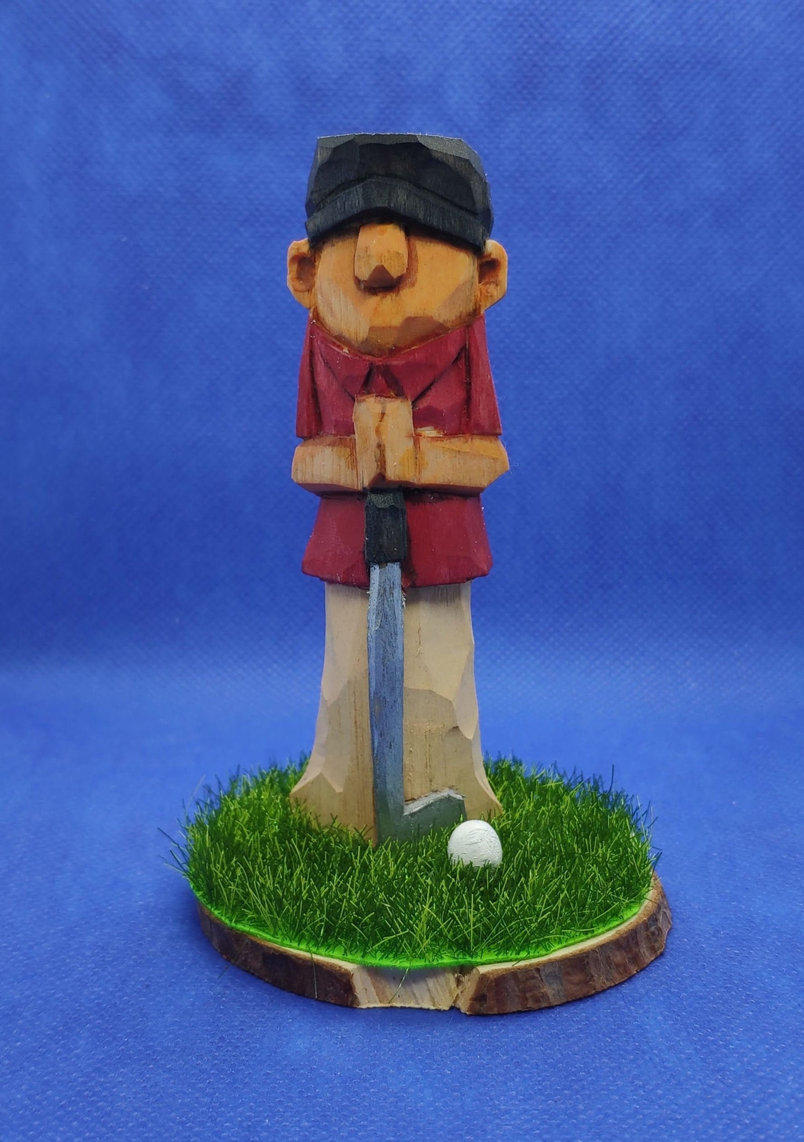 FORE! the Golfer - Handmade Wood Carving of a Golf Player - Etsy