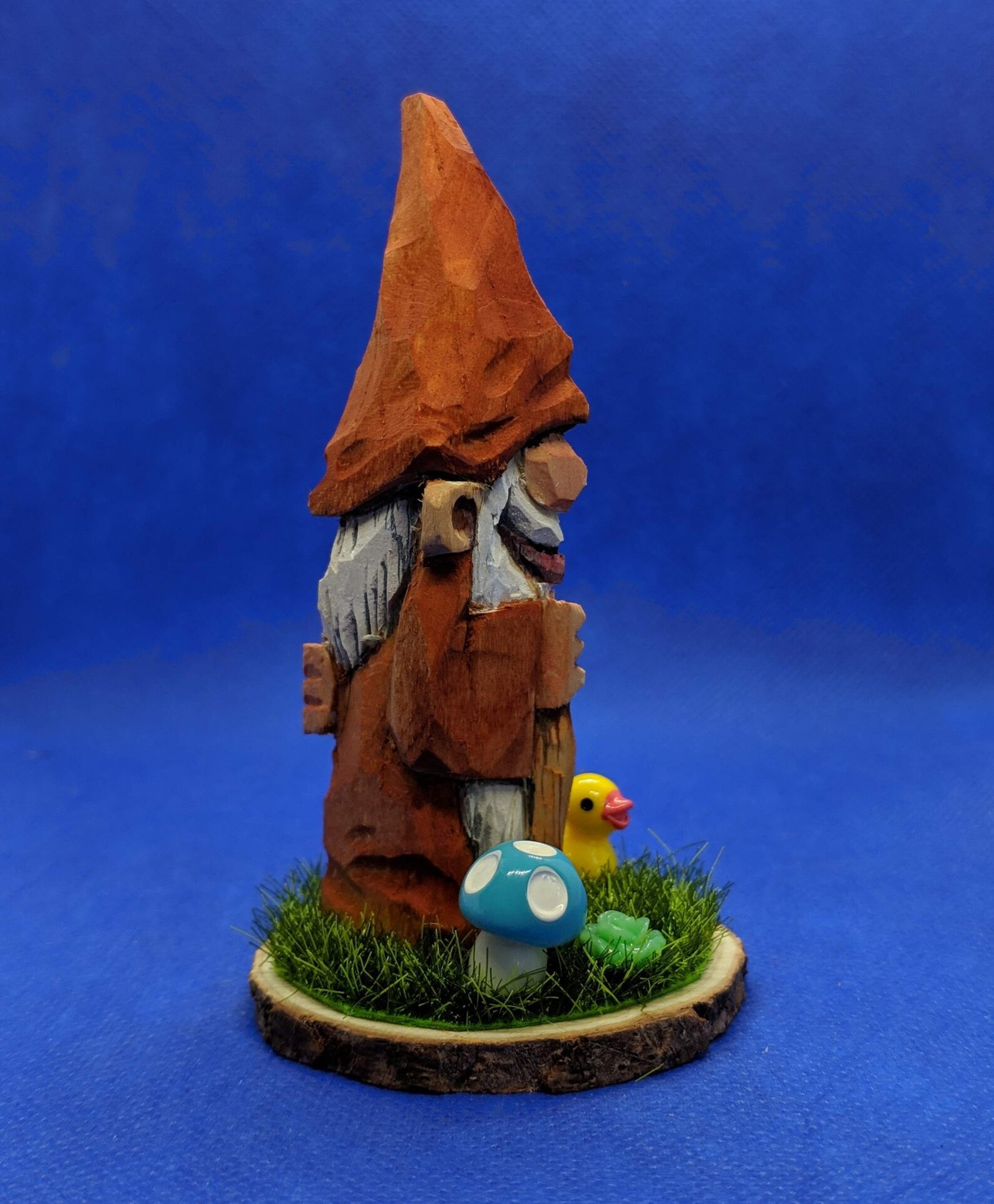 Hand Wood Carved and Painted Brown Wizard Carving - Etsy