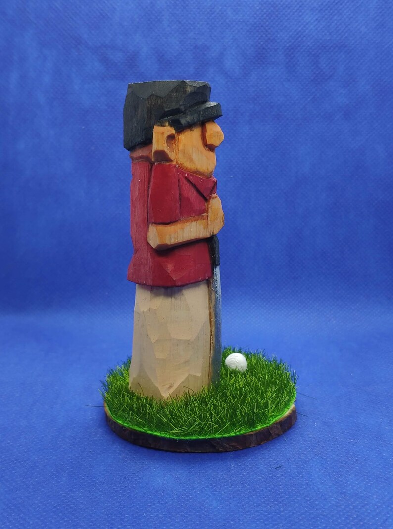 FORE! the Golfer - Handmade Wood Carving of a Golf Player - Etsy