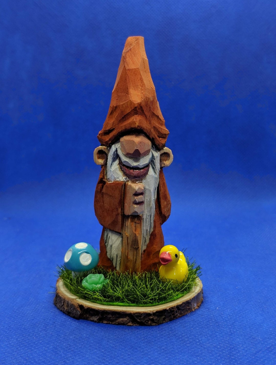 Hand Wood Carved and Painted Brown Wizard Carving - Etsy
