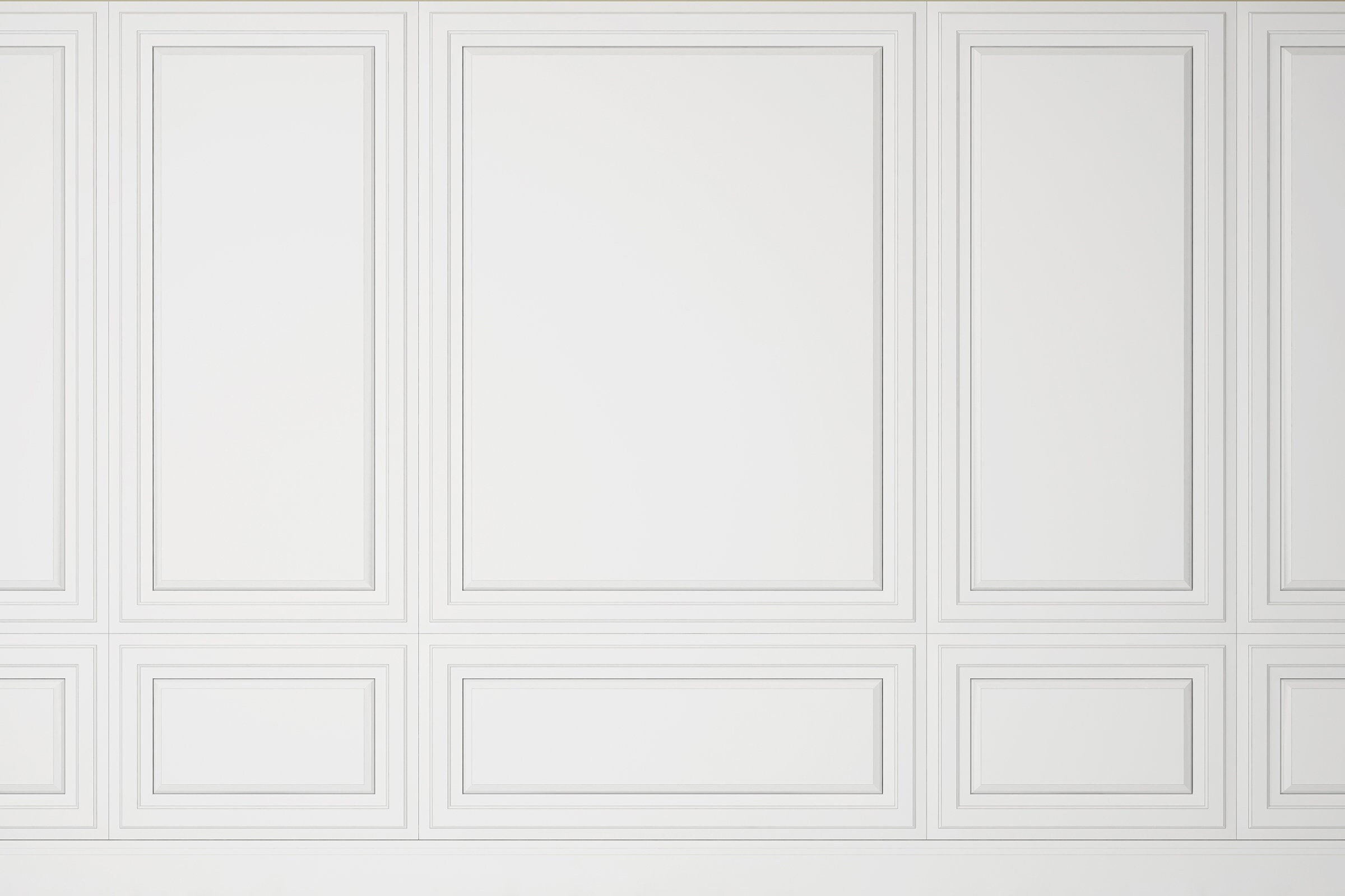 Classic White Wainscoting Wall Backdrop ⋅ Elegant White Molding Design ...