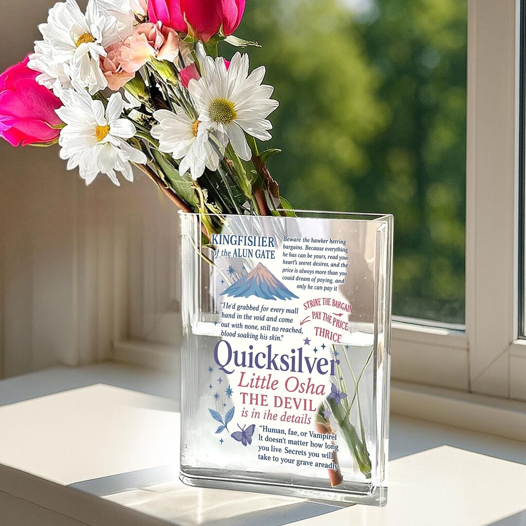 Quicksilver Little Osha Book Vase, Saeris Quote Acrylic Book Decor ...