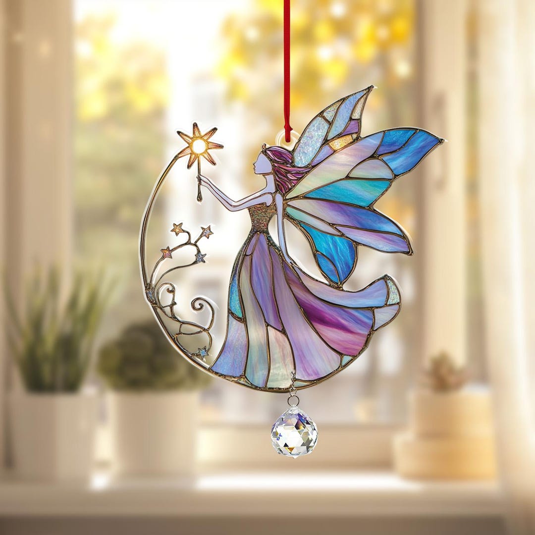 Magical Fairy Acrylic Window Hanging With Charm - Elegant Design With ...