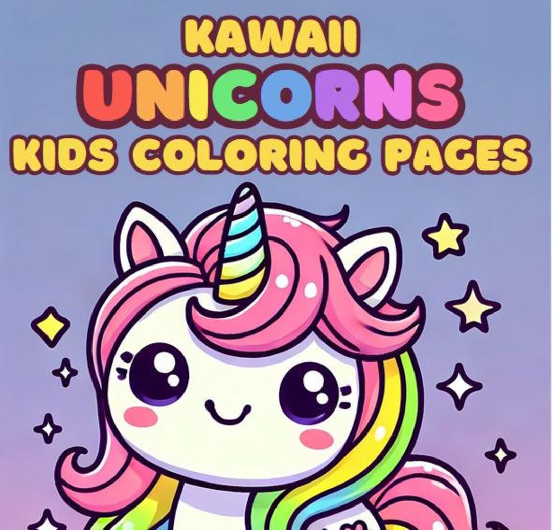55 Kawaii Unicorns Coloring Pages, Bold & Easy Designs, Cute Unicorns ...