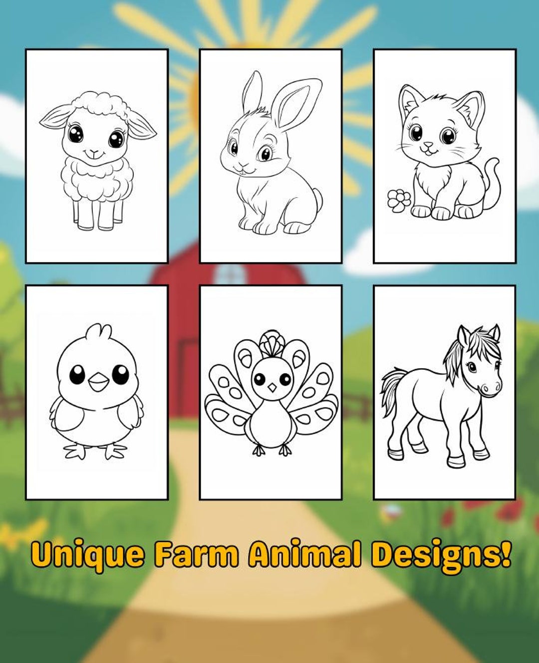 30+ Farm Animals Coloring Sheet for Kids, Educational Sheets, Farm ...