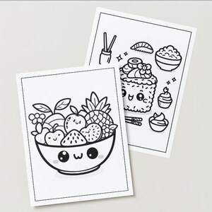 55 Kawaii Food Coloring Pages, Bold & Easy Designs, Cute Food Coloring ...